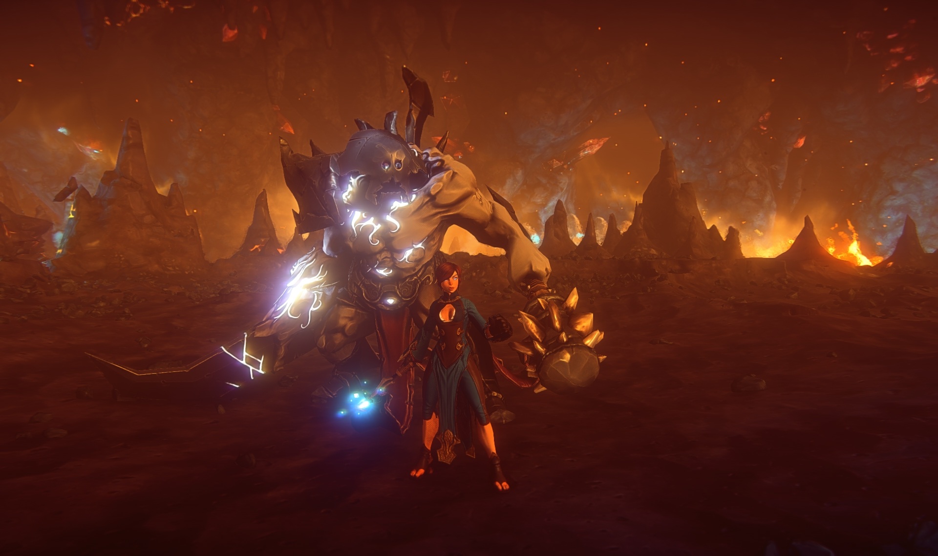 Void_Goliath_and_human_wizard_in_a_subterranean_magma_chamber ...