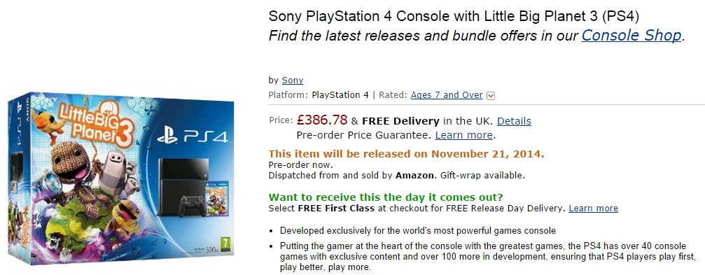 It Looks Like There Will Be A LittleBigPlanet 3 PS4 Bundle Releasing In ...