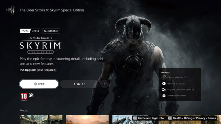 Skyrim on PS5 - how to upgrade for free | TheSixthAxis
